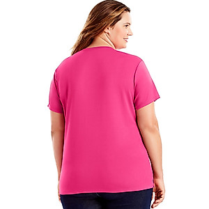 JUST MY SIZE womens Cool Dri V-neck Shirt, Process Blue, 2X US