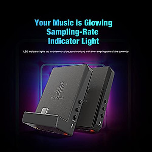 HIDIZS DH80S Portable Balanced DAC & AMP, Supports MQA Audio Technology, DSD64/128 Portable Audio Decoding Amplifier, 4.4mm/3.5mm Port Output for Windows 10/Mac OS/iPad OS/Android/iOS System (Black)