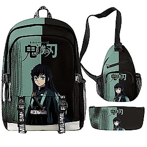 Noyiban Demon_Slayer Backpack Anime Cosplay Backpack Large Capacity Shoulder Backpack for Men Women