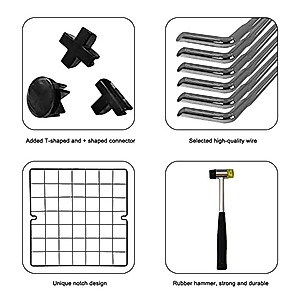 C&AHOME Wire Cube Storage, Wire Grids Organizer Unit with Large and Small Dividers, Metal C Grids Shelving, Storage Bins, Ideal for Closet Cabinet, Bedroom, Living Room, Office, Dormitory, Black