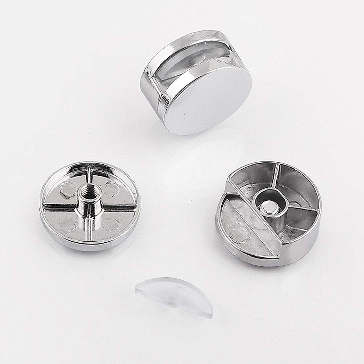 Wide Mirror Clip Set,Glass Shelf Bracket 4PCS, Polished Chrome