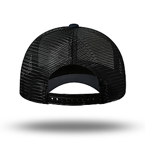 American Flag Trucker Hat - Snapback Hat, Baseball Cap for Men Women - Breathable Mesh Side, Adjustable Fit - for Casual Wear Dark Gray/Black