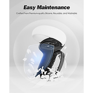 SUPERUS Controller Grips Cover for Oculus Quest 2, Anti-Slip Texture - VR Accessories Compatible with Meta Quest 2, Silicone Controller Grips Cover with Adjustable Knuckle Straps