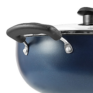 Vinod Cookware Non Stick Deep Kadai with Lid 4.1 Liters, Blue/Black, ZNKL-26
