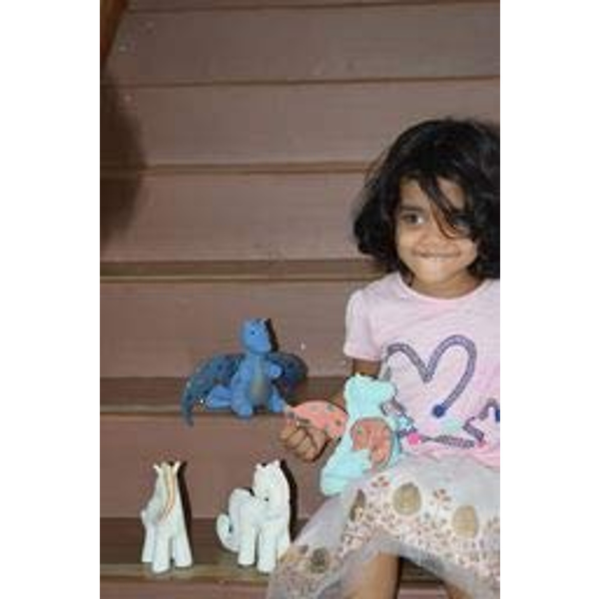 Tikiri Fairytales Midnight Dragon Natural Rubber Rattle with Crinkle Wings (Royal Blue)