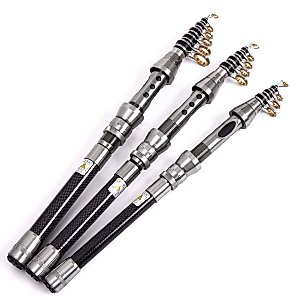 Maraehan Jackgold Collapsible Fishing Rod,Telescopic Fishing Rod,Ultralight Fishing Rod with Portable Retractable Handle, Stainless Steel Guides- Carbon Fiber Pocket Fishing Pole, 2.1