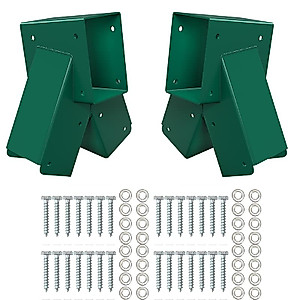 2 Swing Set Brackets, Wooden Swing Hardware Bracket, Playground Equipment Parts, Green(Screws Included)
