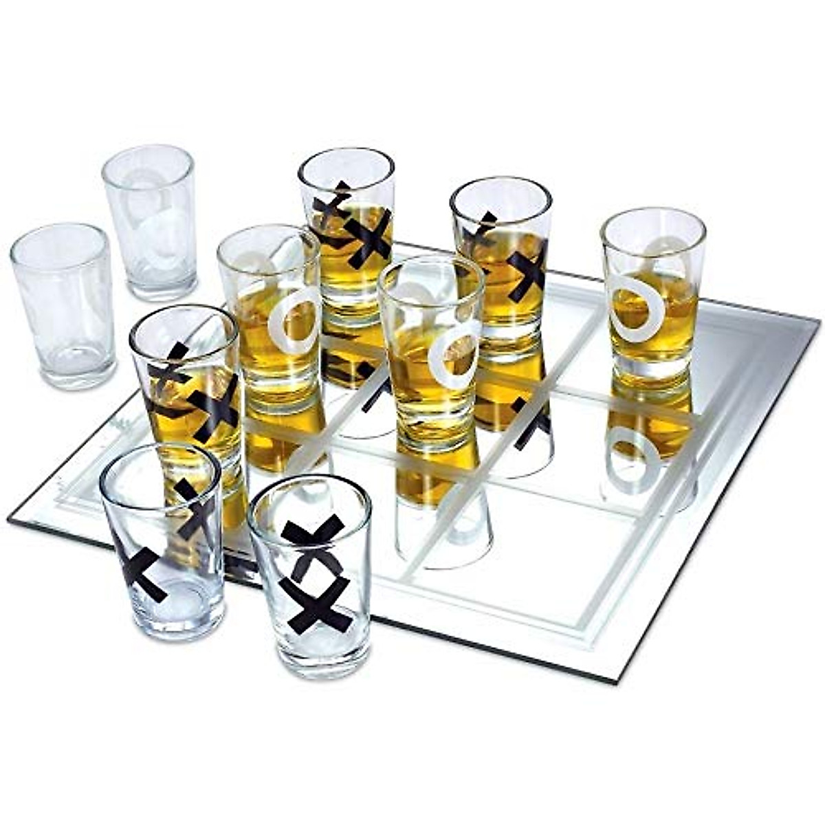 Dondor Enterprises Tic Tac Toe Shot Glass Drinking Game, Beer Bottle Opener Cap Game, His & Hers Wine Cork & Beer Cap Shadow Box (TIC TAC TOE)