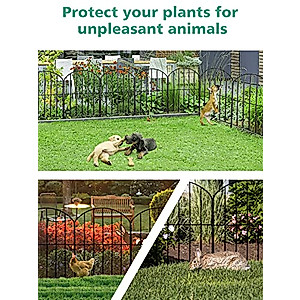 20 Packs Garden Fence Border, Rust-Proof Decorative Fences, 24in (H) x 21ft (L) Small Metal Animal Barriers Garden Edging, No Dig Fencing Panels for Outdoor Yard Patio Landscape Flower Bed