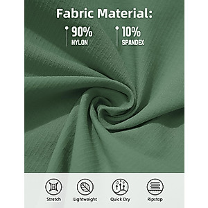 MAGCOMSEN Athletic Shorts for Men with Pockets Running Shorts Men Workout Shorts for Men Below Knee Shorts Casual Shorts Mens Hiking Pants Long Shorts Pea Green