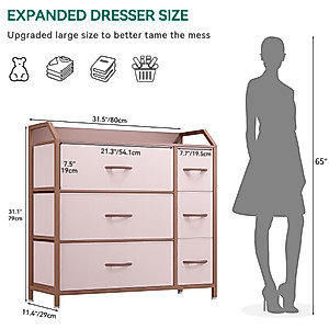 YITAHOME Dresser with 6 Drawers - Fabric Storage Tower, Organizer Unit for Bedroom, Living Room, Hallway, Closets (Rose Gold)