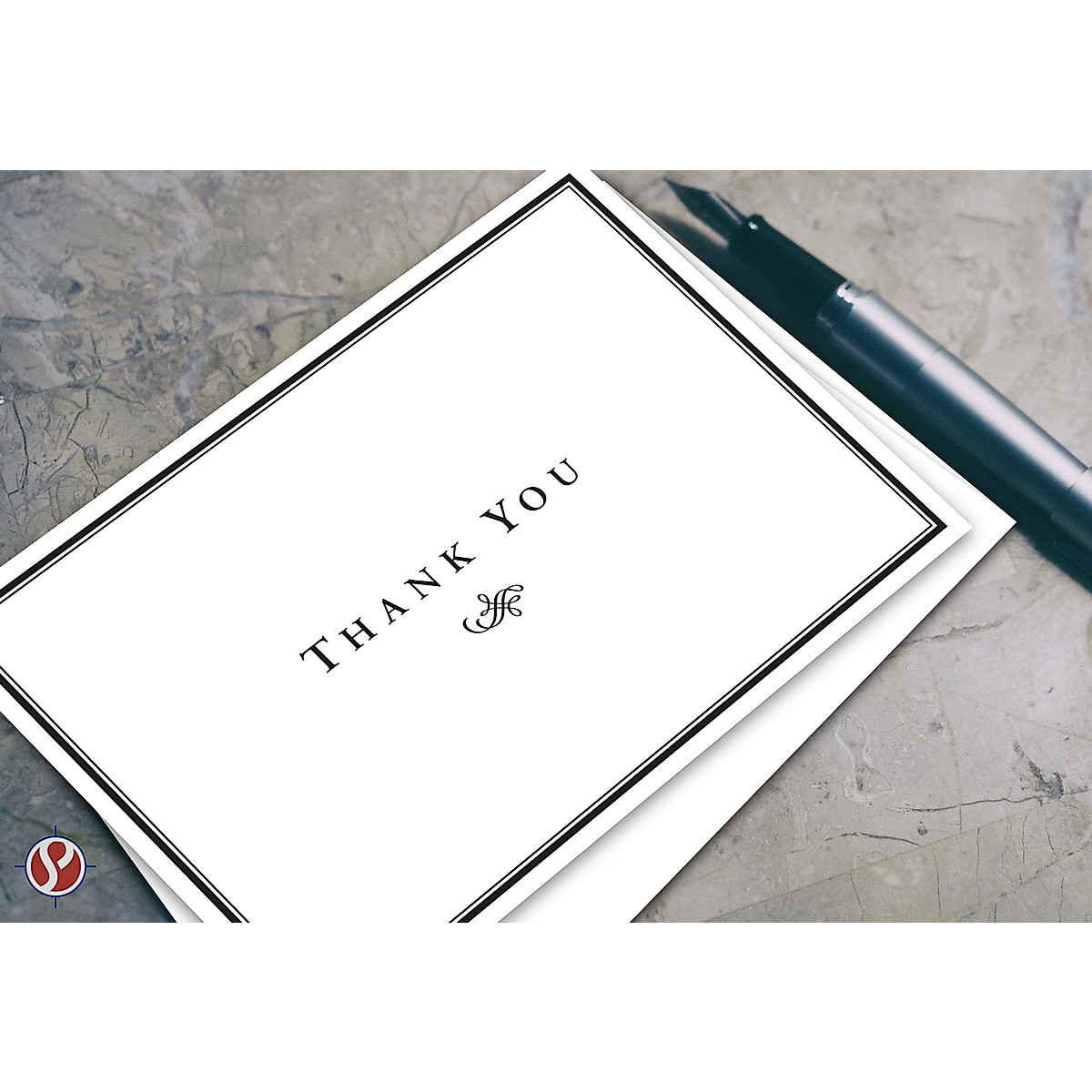 Thank You Holiday Cards for Small Business, 4.5x6 Inch Folded, Ships Flat, Blank Inside + Envelopes - Elegant Design Note Card for Weddings, Bridal, Baby Shower, Graduation | Set of 25