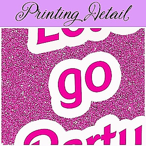 Hot Pink Glitter Backdrop for Party Girl Birthday Decoration Movie Theme Background Let's Go Party Banner 5x3 ft 173