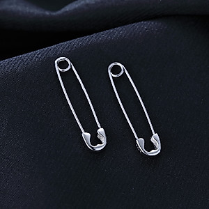Reffeer 925 Sterling Silver Hoop Earrings Cute paper clip earrings Pin Cartilage earrings For Women (Silver)