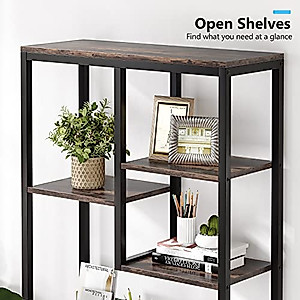 LITTLE TREE 6-Tier Tall Bookshelf Industrial Bookcase for Living Room Home Office