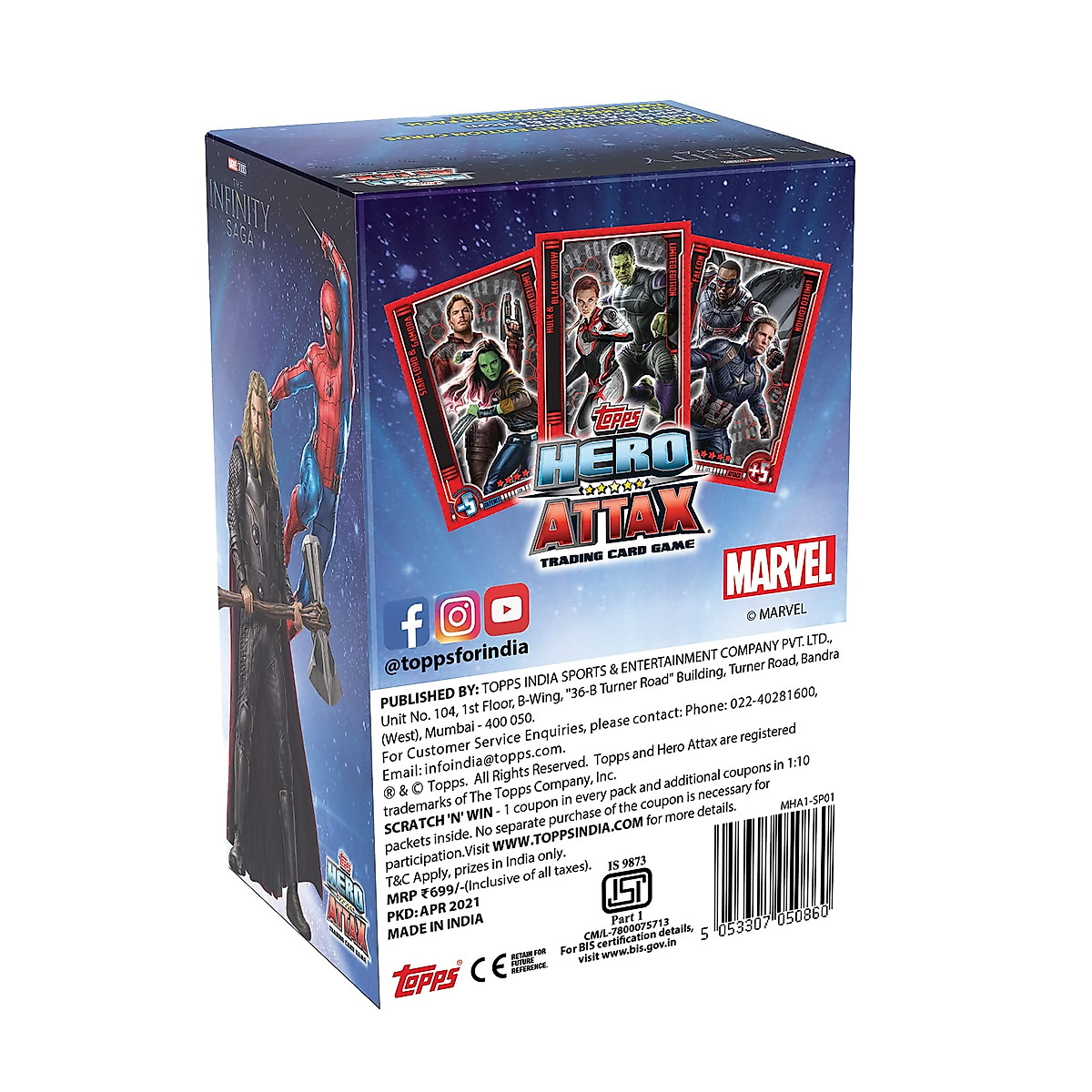 Topps India Marvel Hero Attax 2021 TCG Collection Smart Pack, 123 Cards Total