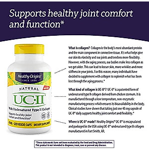 Healthy Origins UC-II, 40 mg - Premium Collagen Supplement for Joint Health, Mobility & Flexibility - Undenatured Type II Collagen - Gluten-Free & Non-GMO Supplement - 120 Veggie Caps