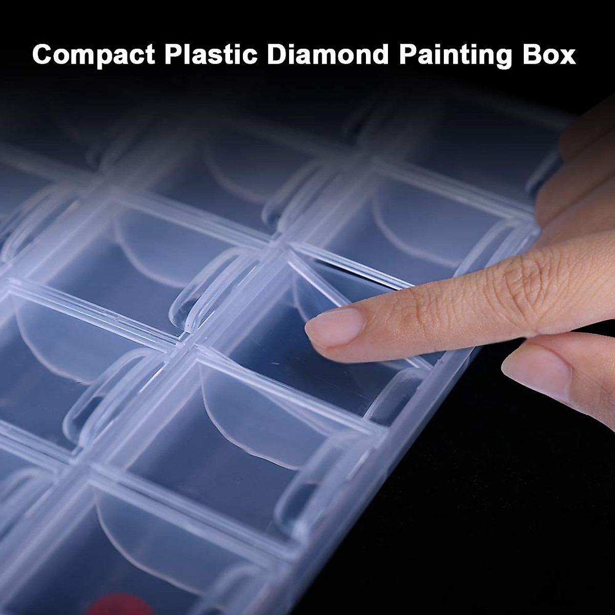 2Pack Large 28 Grids Diamond Painting Box, Embroidery Diamond Art Containers, Diamond Bead Storage Organizer Case with 10Pcs Diamond Painting Wax &112 Labels