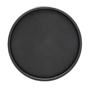Kraftware Round Leatherette Serving Tray, Black - 14 Inch