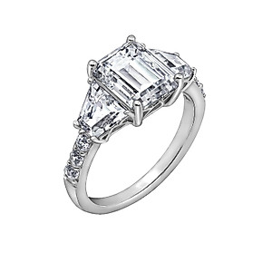 DIAMONBLISS Trapeze & Emerald Cut Ring 925 Sterling Silver Prong Set Engagement Ring Band | 5.00 Carats Cubic Zirconia CZ Simulated Diamond (5)