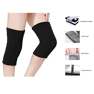 FakeFace Elder Women Thermal Knee Braces Leg Warmers Winter Warm Rheumatic Arthritis Knee Sleeves Protector Wraps Pads for Outdoor Sports Motorcycle Ski Cycling