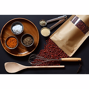 Yuugen Products Kraft Stand-Up Pouch Bags with Clear Window, Zip Lock, and Tear Notch - Reusable, Heat-Sealable | Storage for Food, Non-Food Items, Home and Business - 50 Pcs (4" x 6")