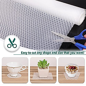 Shelf Liners for Kitchen Cabinets, Drawer Liners Fridge Mats Washable Cabinet and Drawer Liner Roll Double Sided EVA Non-Slip (Clear, 11.8Inch x 20FT)