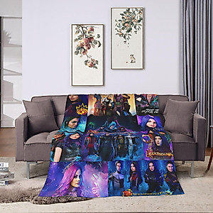 BNALAO Descendants Cartoon 3 Movie Blanket Cartoon Throw Flannel Blankets Lightweight Comfortable Bedding Gifts for Kids Adult 50"X40"