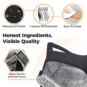Aosbos Black Lunch Bag Women Teens Insulated Lunch Box Men Adult Lunchbox Lunch Tote Reusable Meal Prep Container Bag Bento Box Cooler Bag for Work Office Picnic Loncheras Para Hombres Mujer
