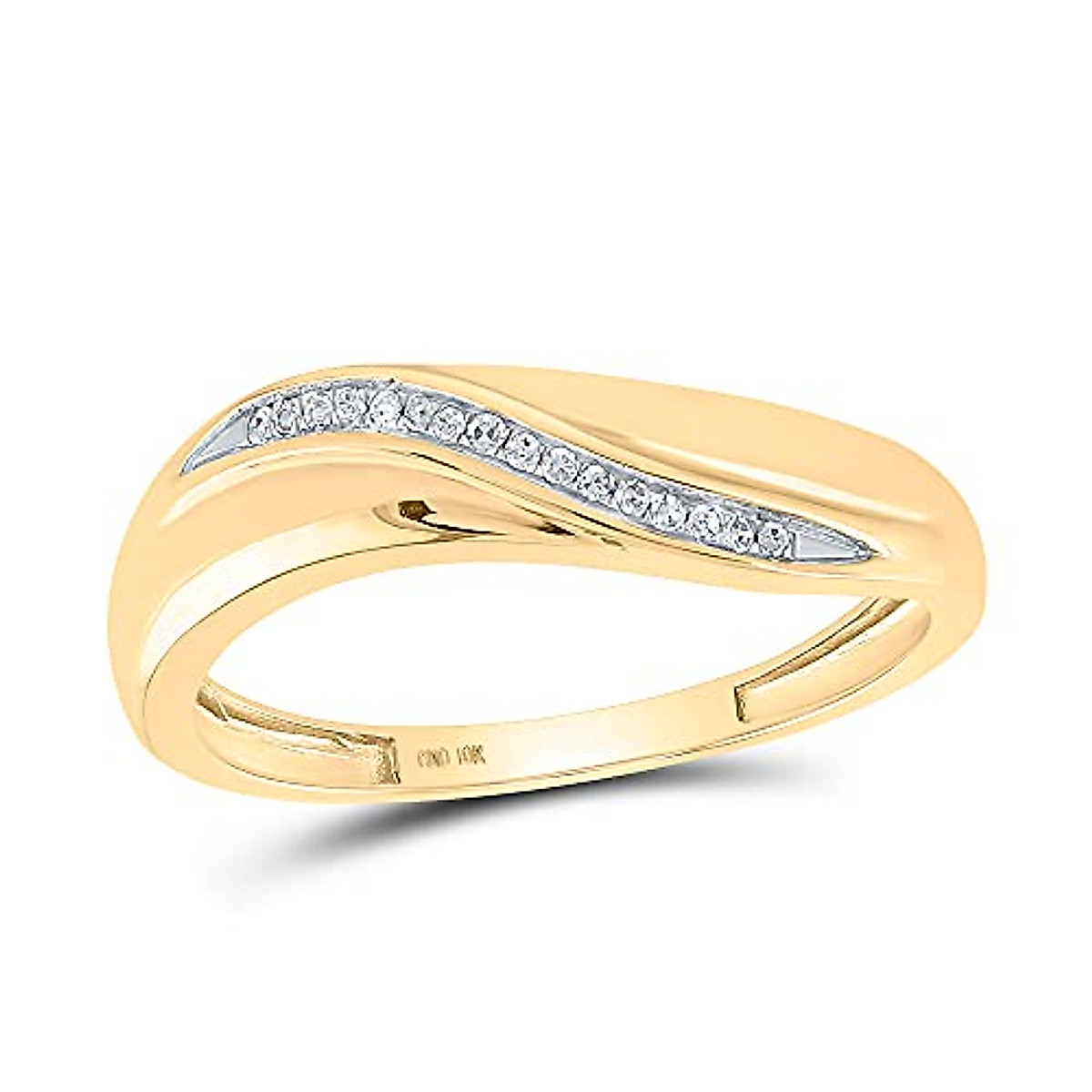 Sizes - L = 5.5, M = 11.5 - 10K Yellow Two Tone Gold Round Diamond Halo Circle Trio Three Ring Set - Matching His and Hers Engagement Ring & Wedding Bands - Prong Set Solitaire Center Setting Shape (1/5 cttw.) - Please use drop down menu to select your de