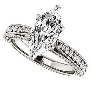 JEWELERYN 2 CT Marquise Colorless Moissanite Engagement Ring Set for Women/Her, Wedding Bridal Ring Set, Eternity Sterling Silver Solid Diamond Solitaire Prong Anniversary Promise Gift for Ring (9.5)