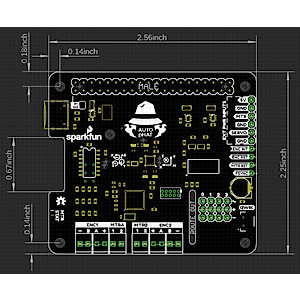 SparkFun Auto pHAT Compatible with Raspberry Pi Google Coral NVIDIA Jetson and More All in One Robotics Package Quickly add functionality to Single-Board Computers Drive 2 Small DC Motors & 4 servos
