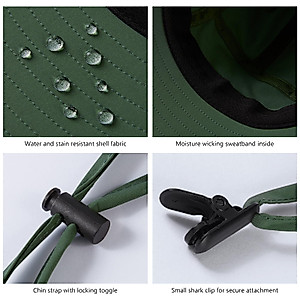 UVSAI UPF 50+ Foldable Sun Hats Wide Brim with Large Neck Flap for Men Women UV Protection Gardening Fishing Beach Hat Green