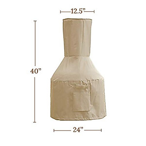 Sturdy Covers Chiminea Defender - Durable, Weather-Proof Chiminea Fire Pit Cover (Tan)