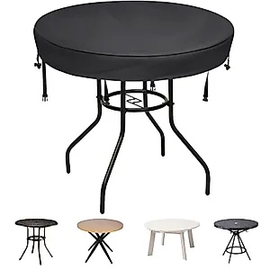 TOHONFOO Outdoor Round Table Cover - Waterproof Anti-UV Round Patio Table Cover - Fits Round Outdoor Table Up to 34-36 Inch