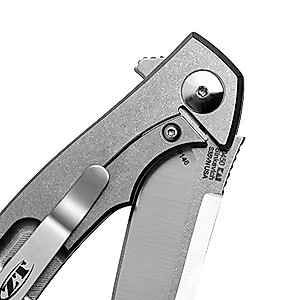 Zero Tolerance (0450); With 3.25” DLC-Coated S35VN Stainless Steel Blade, All-Black Carbon Fiber and Titanium Handle Scales, KVT Ball-Bearing Opening, Frame Lock Reversible Pocketclip; 2.45 OZ., Silver, Small
