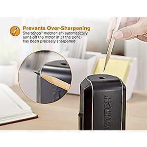 Bostitch Vertical Electric Pencil Sharpener, Powerful Stall-Free Motor, Prevents Over-Sharpening, Black (EPS5V-BLK)