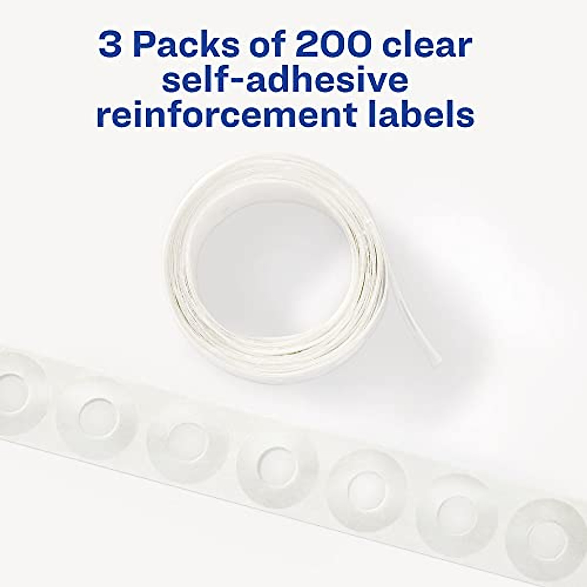 Avery Reinforcement Labels, 1/4" Diameter, Clear, 3 Packs, 600 Page Reinforcement Stickers Total (21881)