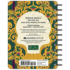 Sugar Skull 2022 - 2023 On-the-Go Weekly Planner: 17-Month Calendar with Pocket (Aug 2022 - Dec 2023, 5" x 7" closed)