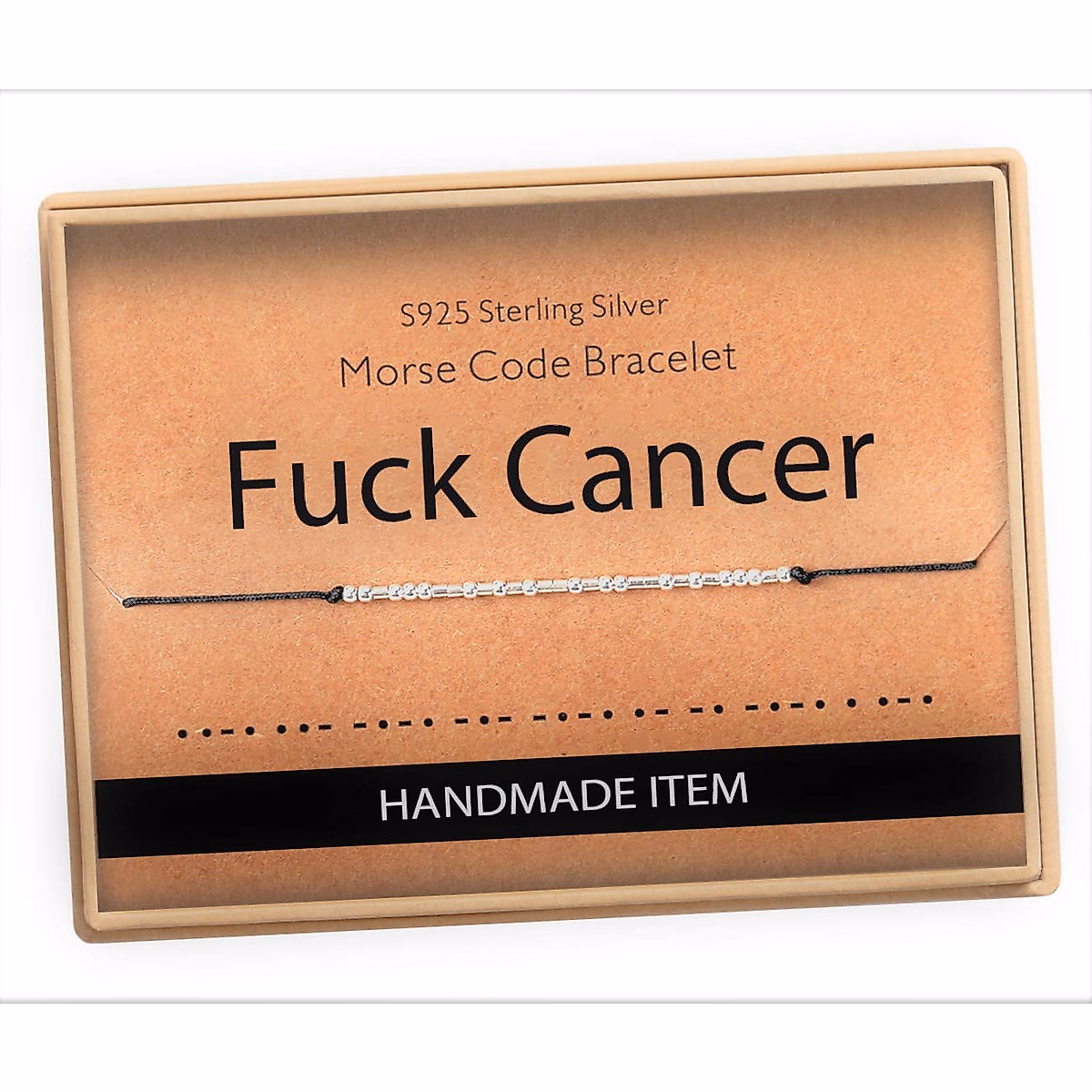 Cancer Gifts for Women Cancer Survivor Bracelet for Women Chemo Cancer Patient Gifts for Cancer Patients Fuck Cancer Morse Code Bracelet for Women