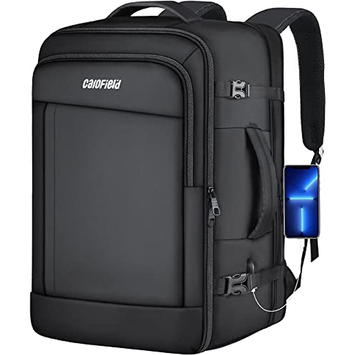 Travel Backpack for Men, Carry On Backpack Flight Approved, 40L-50L Expandable Extra Large Backpack, Waterproof Business Overnight Daypack Weekender Bag Fit 17 Inch Laptops, Travel Gifts for Men Women