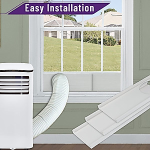 Portable Air Conditioner Window Kit with Bird Stop Coupler,AC Vent Kit Compatible with 5.9'' Diameter Exhaust AC Hose,Adjustable AC Replacement Seal Plate for Sliding,Hung Windows