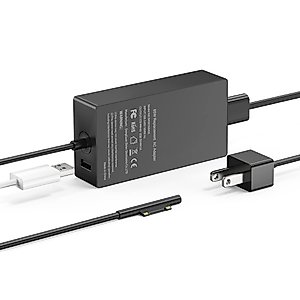 65W Surface Pro Charger Compatible with Microsoft Surface Pro 9, 8, 7+, 7, 6, 5, 4, 3, X, Windows Surface Laptop 5, 4, 3, 2, 1 Studio, Surface Go Tablet, Surface Book 3, 2, 1, Works with 44W&36W&24W