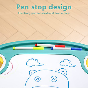 WHY TOYS Kids Table and Chair Set The Table Can Be Graffiti and The Height Can Be Raised and Lowered for Children Age 2-10 The Order Includes Watercolor Pen and Blackboard Eraser