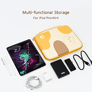GeekShare Cute Cat 11 Inch Tablet Sleeve Case Compatible with iPad Pro(2021/2020/2018) Shockproof Case Compatible with iPad Air4/3 iPad 2020/2019 Carrying Storage Sleeve Bag with Hand Strap