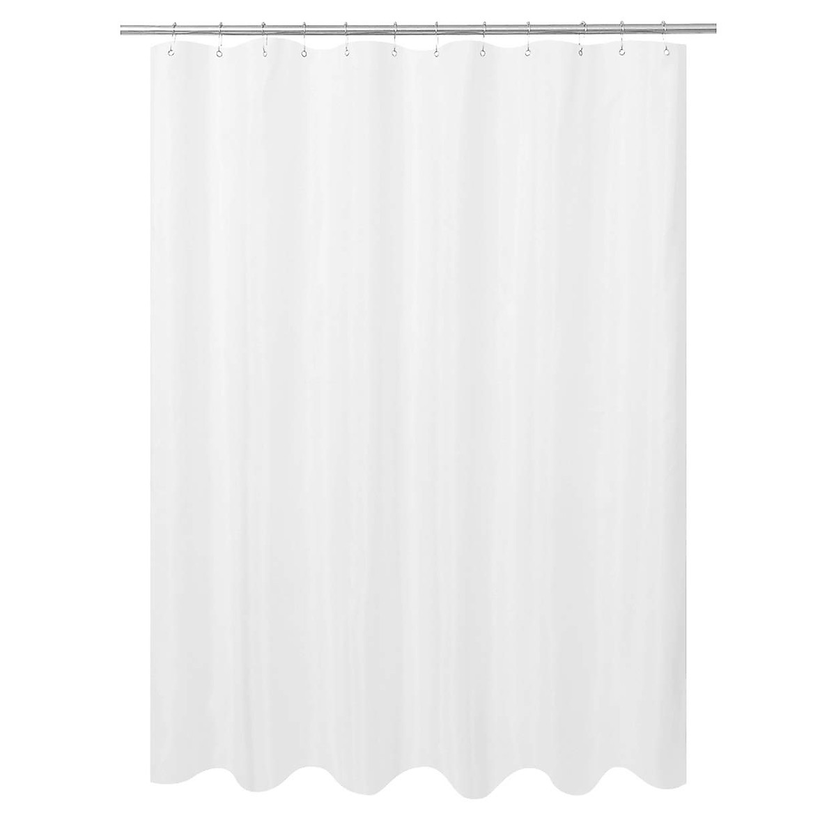 N&Y HOME Ultimate Waterproof Fabric Shower Curtain or Liner, Machine Washable, Breathable Fabric TPU Lining Bath Tub Shower Liner, White, 72x72 inch