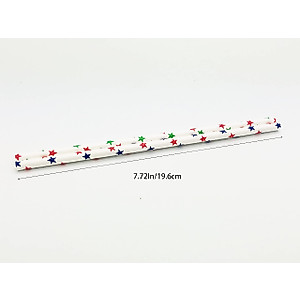 100 Pcs Colorful Disposable Straws, Star Drinking Straws, Rainbow Paper Straws for Juices, Shakes, Cocktail, Smoothies, Party Supplies (White)