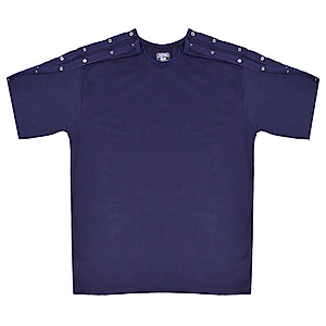 Uni-Sex Shoulder Surgery Recovery and Rehab Shirt with Discreet Shoulder Snaps(blue,XL)