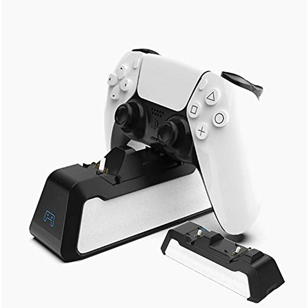 Newest Charging Station for PS5 Wireless Controllers, with LED Indicator, White, Fast Charing Dock for Dual Sense Playstaion 5 Controller with 80cm Short Charging Cord