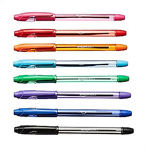 Amazon Basics Ballpoint Pen, Medium Point (1.0mm), Assorted, 8 Pack